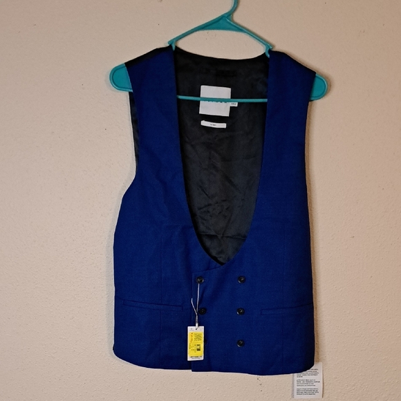 Topman | Suits & Blazers | Topman Blue Skinny Doublebreasted Vest Size ...